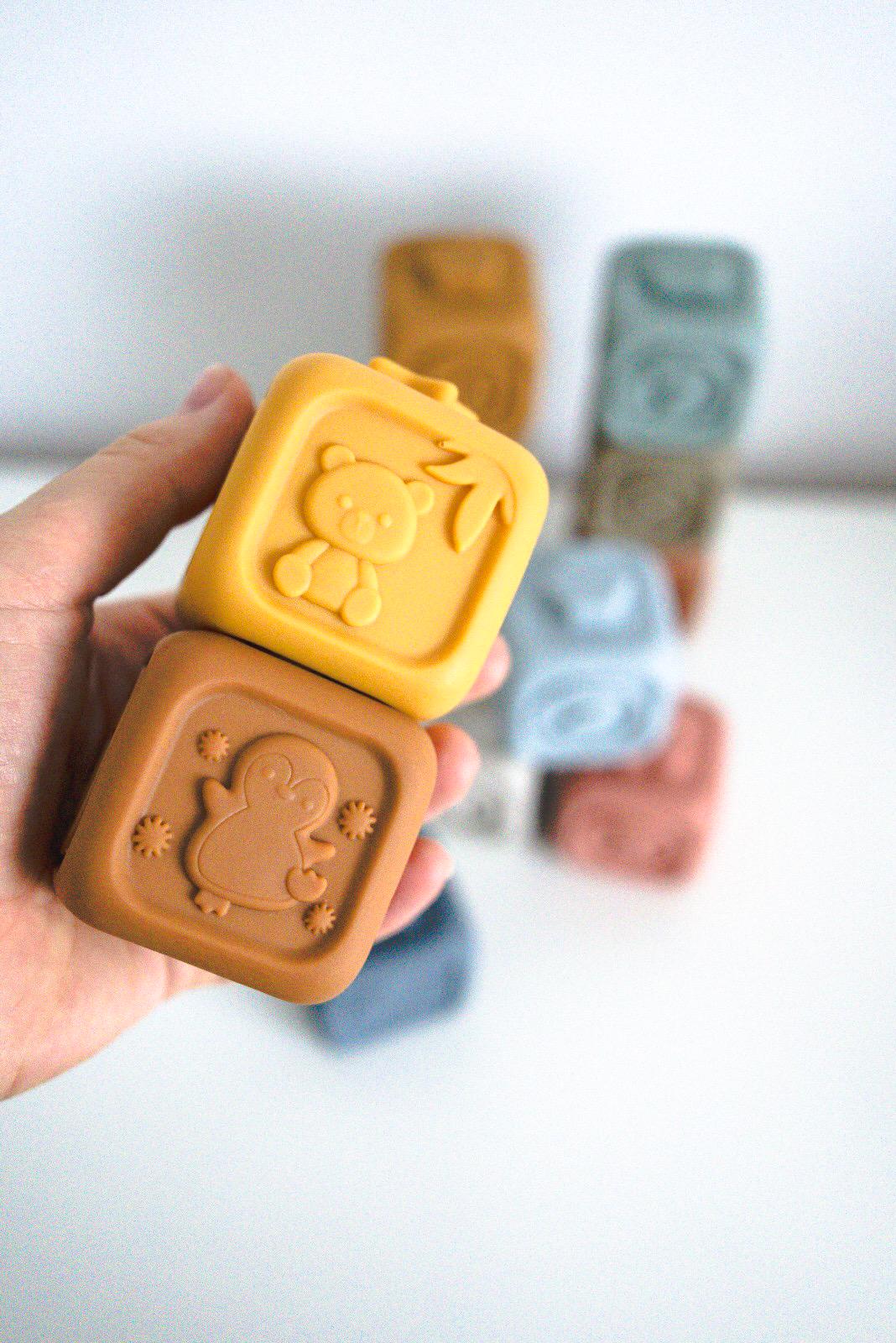 Soft Silicone Building Blocks for Kids – 12 Pieces With Numbers ...