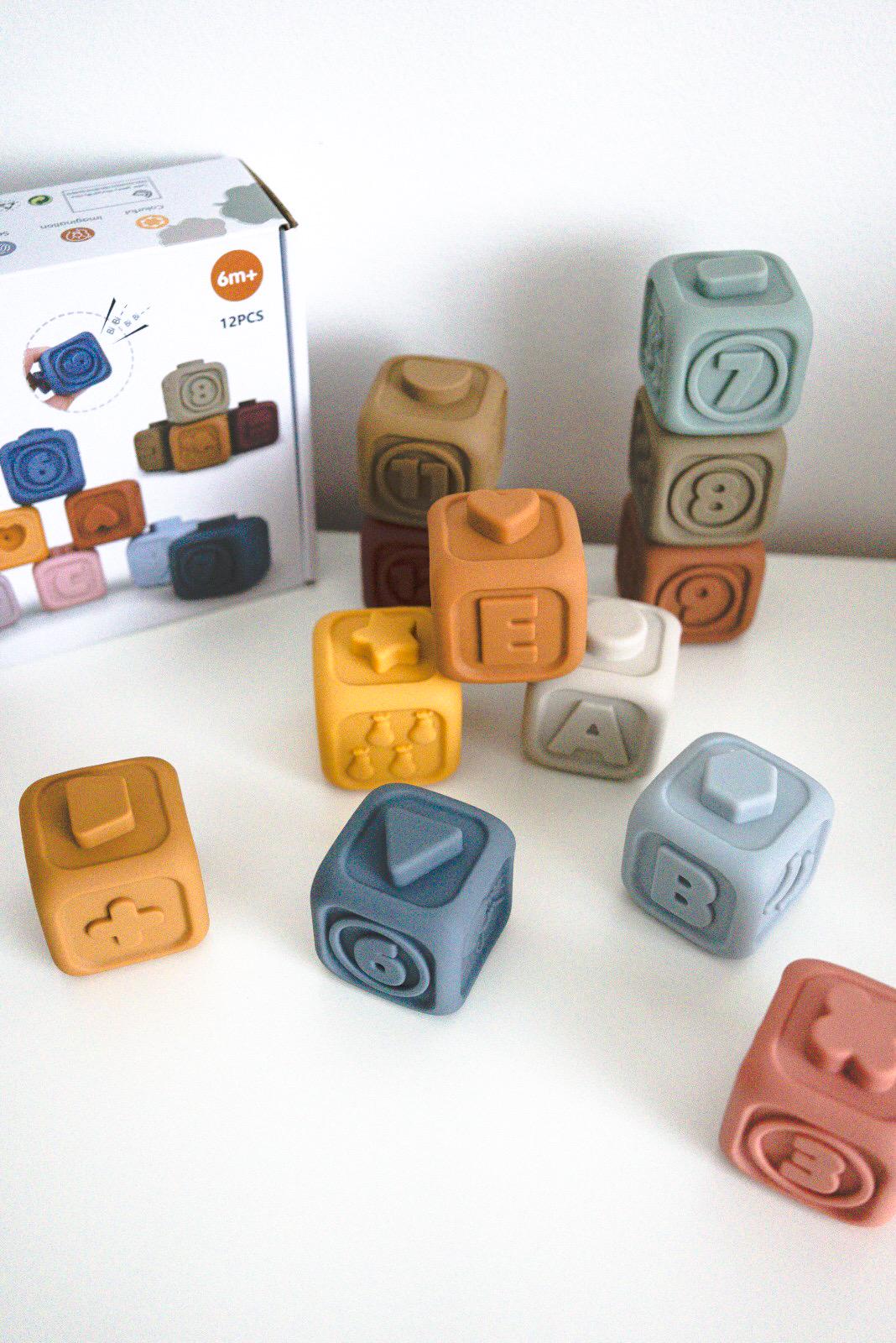 Soft Silicone Building Blocks for Kids – 12 Pieces With Numbers ...