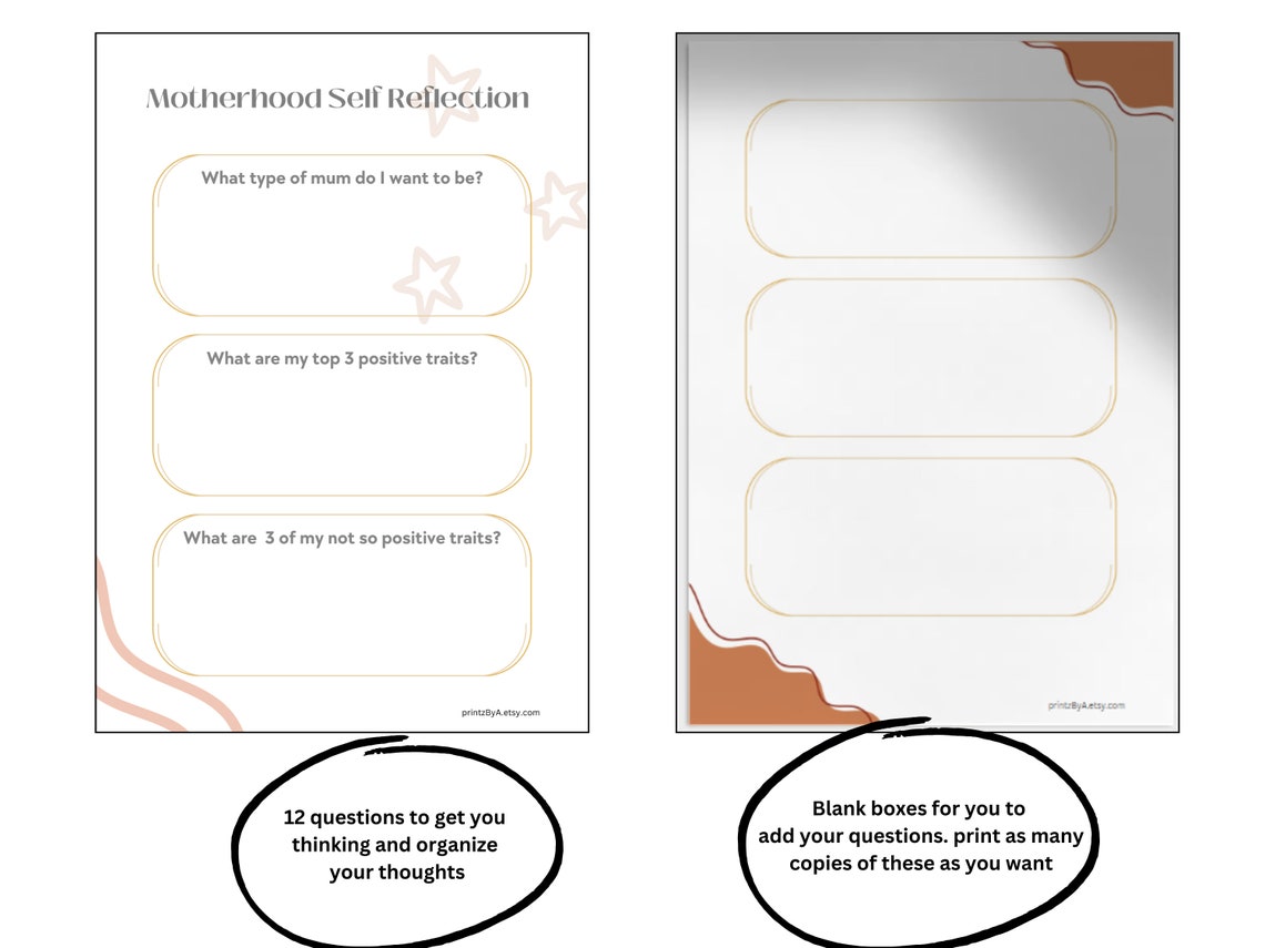 Printable Reflective Questions for Mothers | Printable Journal Pages ...