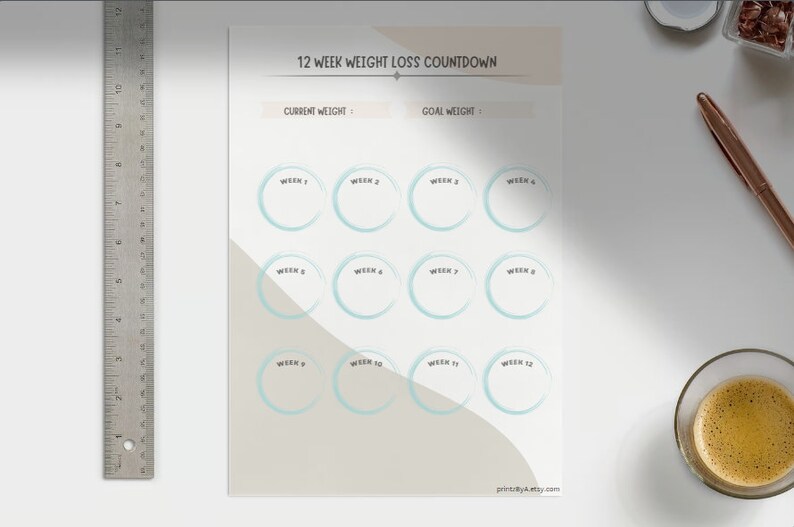 12 Week Weight Loss Countdown | Printable Weight Loss Countdown ...