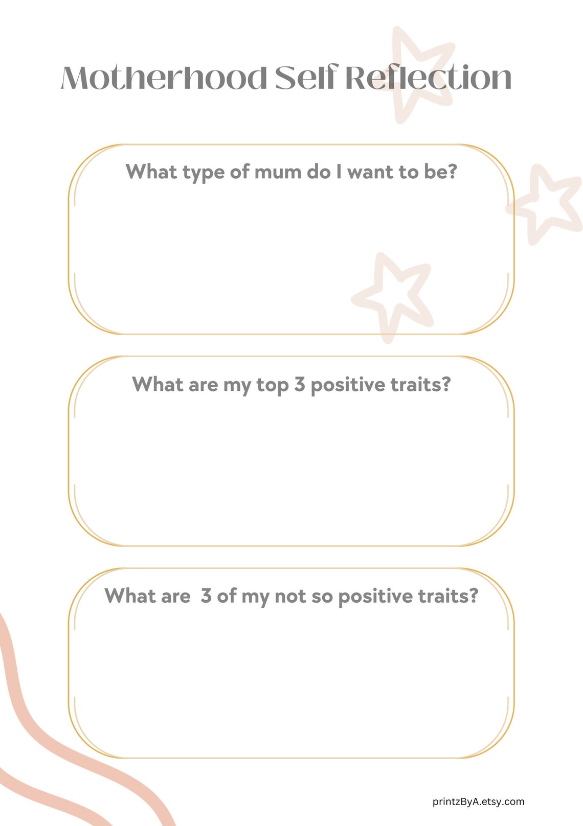 Printable Reflective Questions for Mothers | Printable Journal Pages ...
