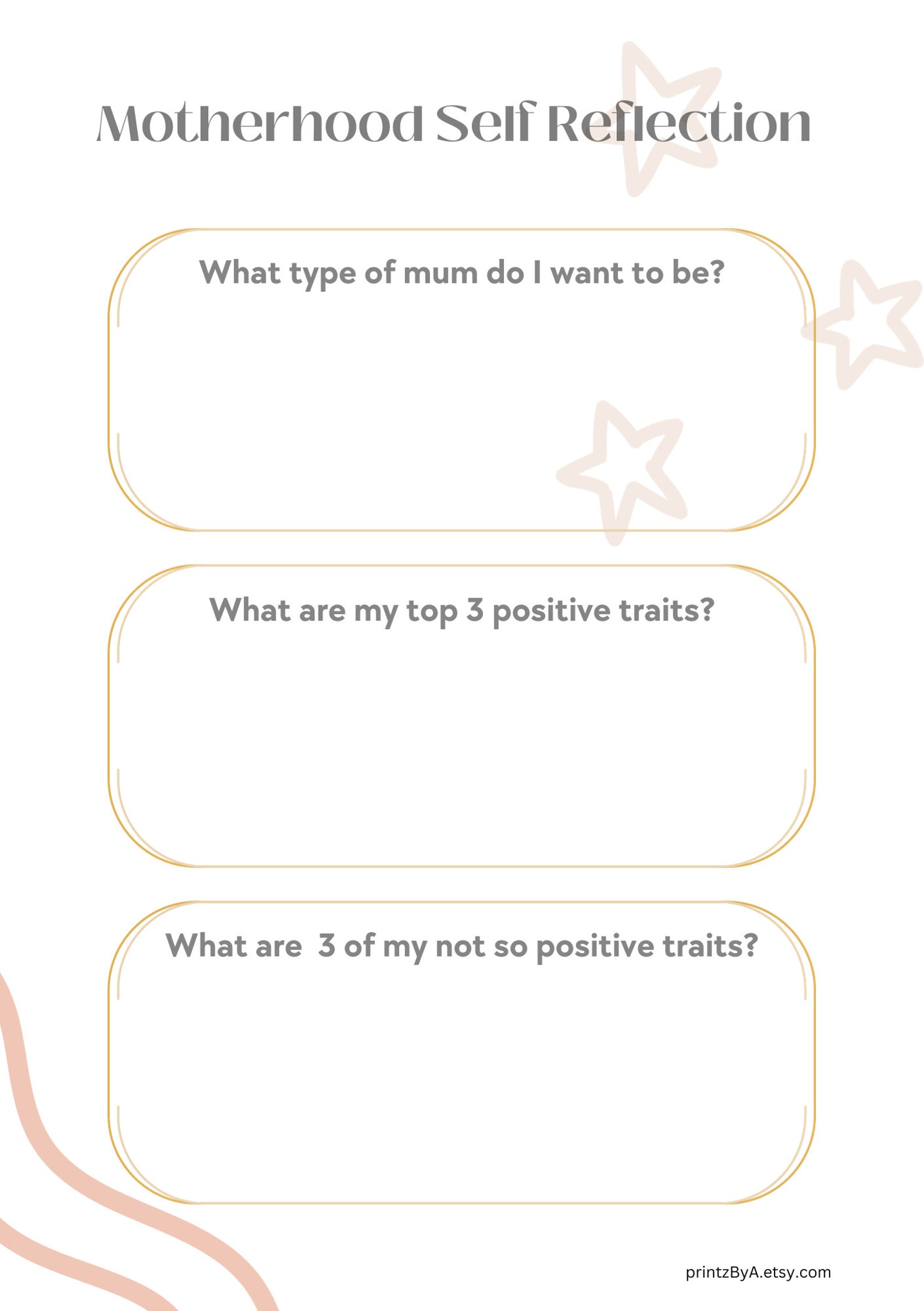 Printable Reflective Questions for Mothers Printable Journal Pages ...