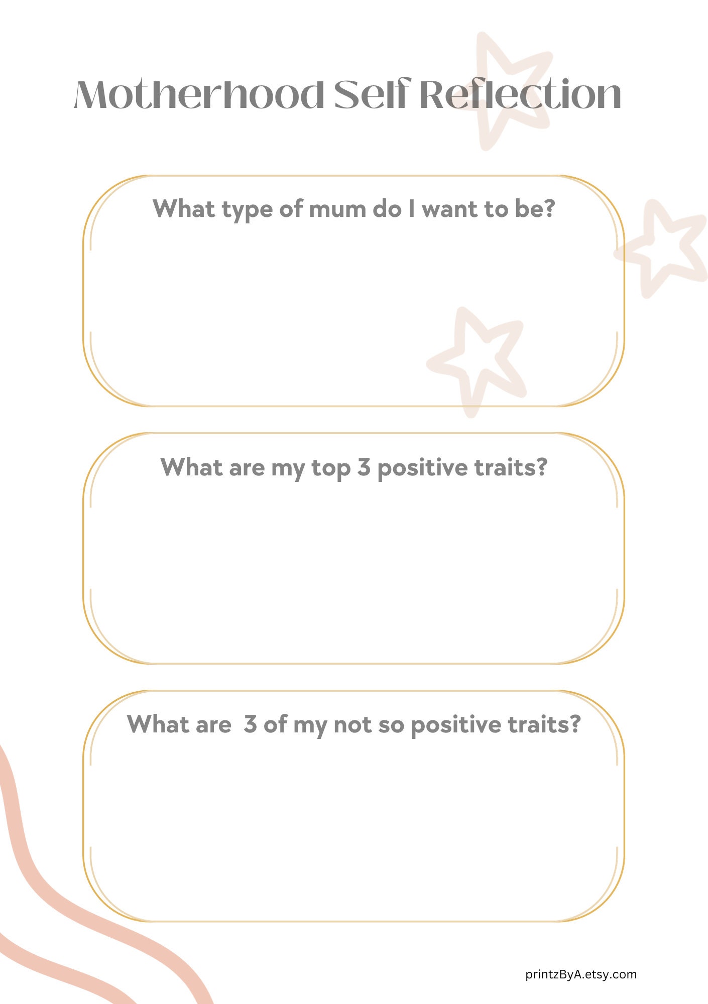 Printable Reflective Questions for Mothers Printable Journal Pages ...