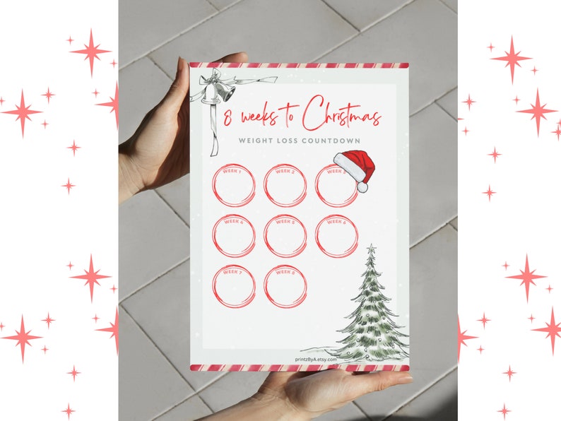 8 Weeks to Christmas Weight Loss Countdown | Printable Weight Loss ...