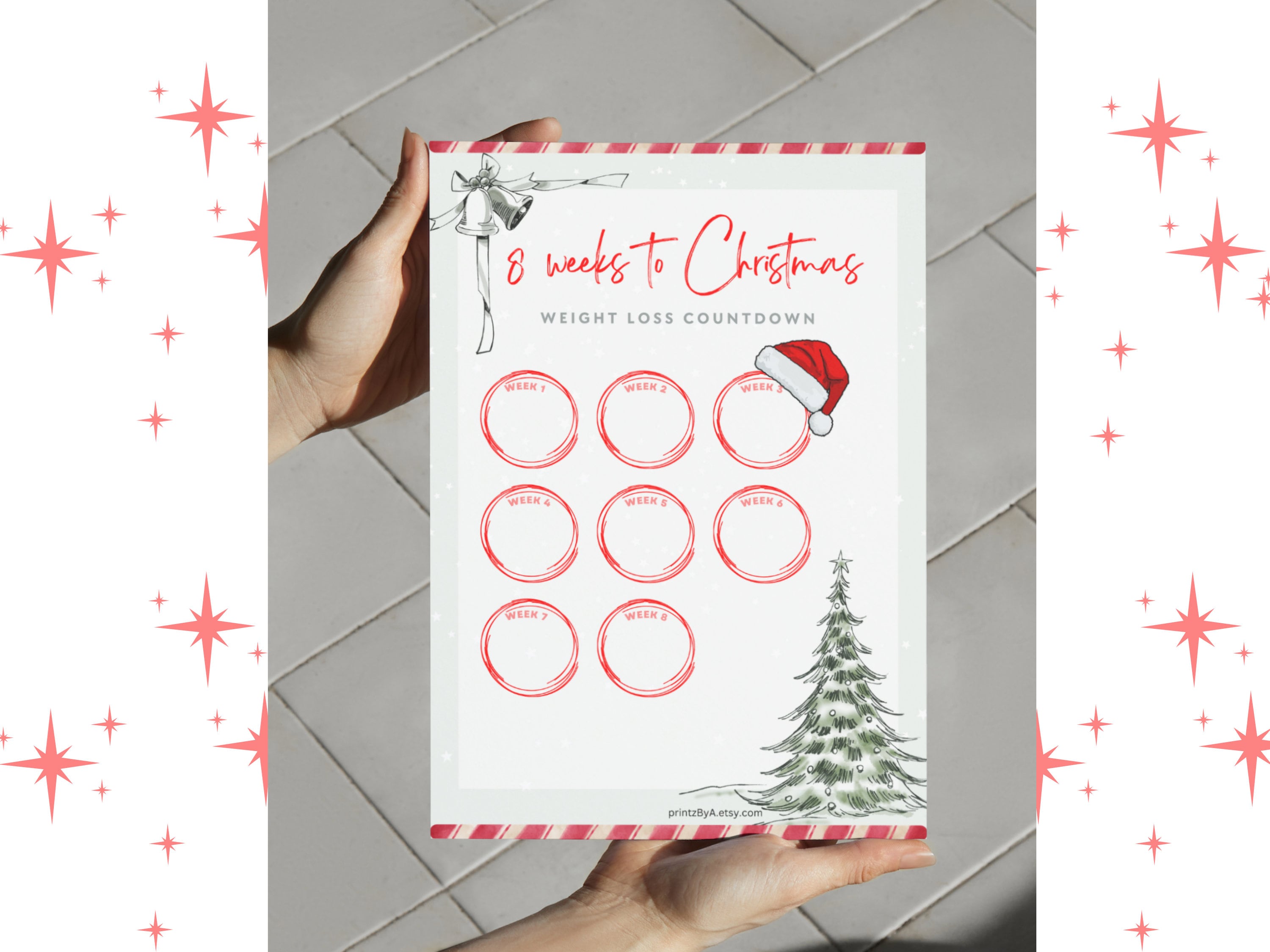 8 Weeks to Christmas Weight Loss Countdown | Printable Weight Loss ...