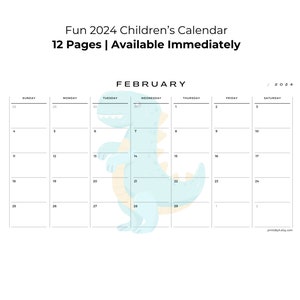 2024 Printable Children's Calendar | Kids Calendar | Fun Kids Calendar ...