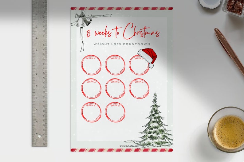8 Weeks to Christmas Weight Loss Countdown | Printable Weight Loss ...