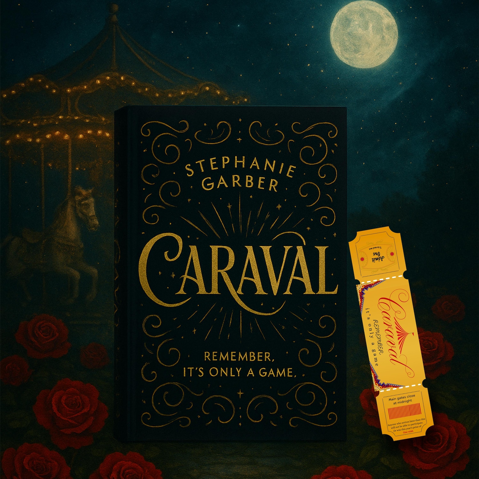 Caraval Ticket Bookmark , Exclusive Ticket to Caraval Collectable ...