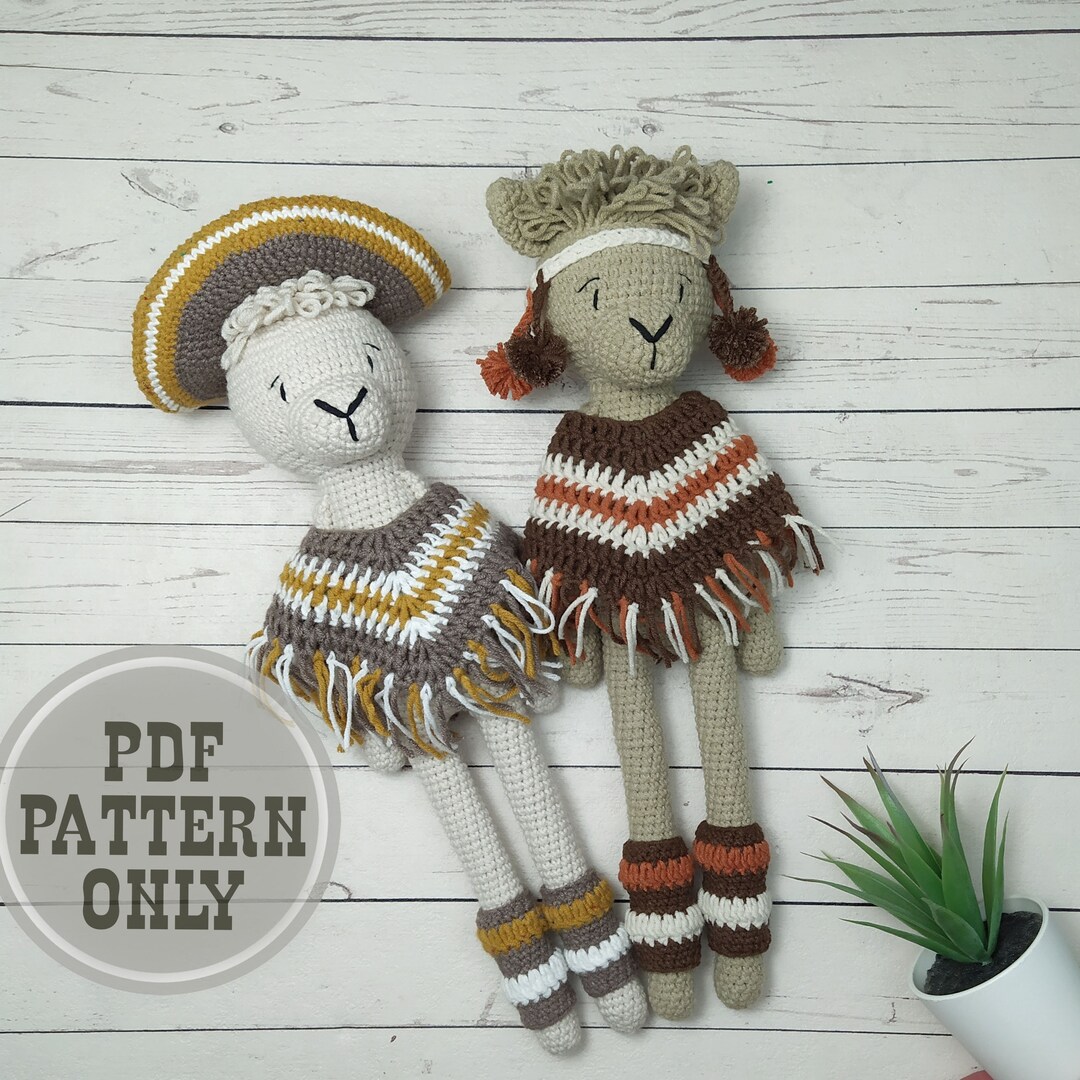 Alpaca Plush Amigurumi PATTERN - Crochet Animals Stuffed Llama for Baby ...