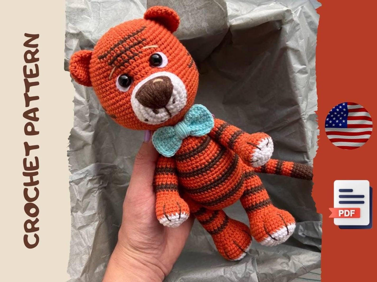 Crochet Pattern Tiger / Amigurumi Tiger / Pattern in English - Etsy