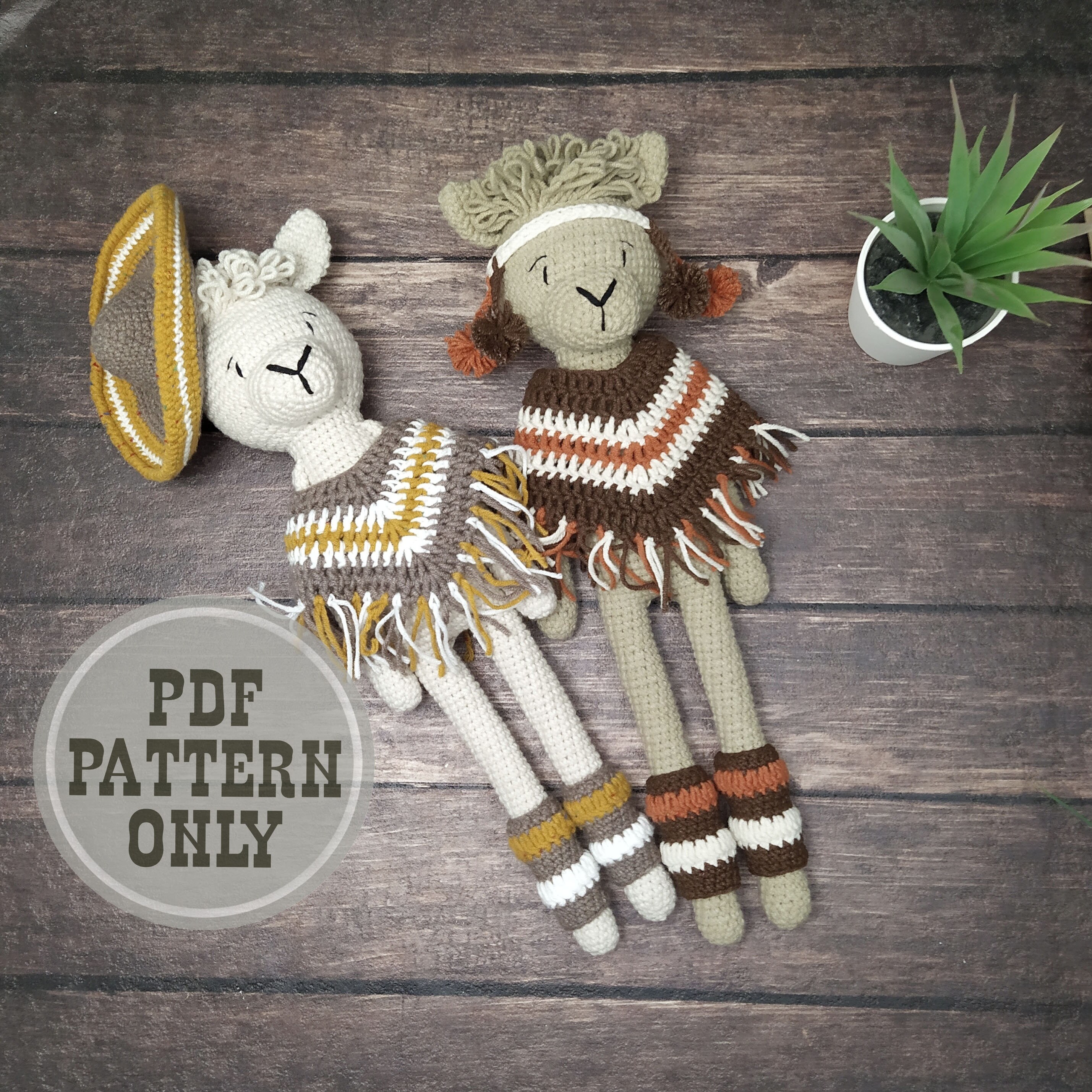 Alpaca Plush Amigurumi PATTERN - Crochet Animals Stuffed Llama for Baby ...