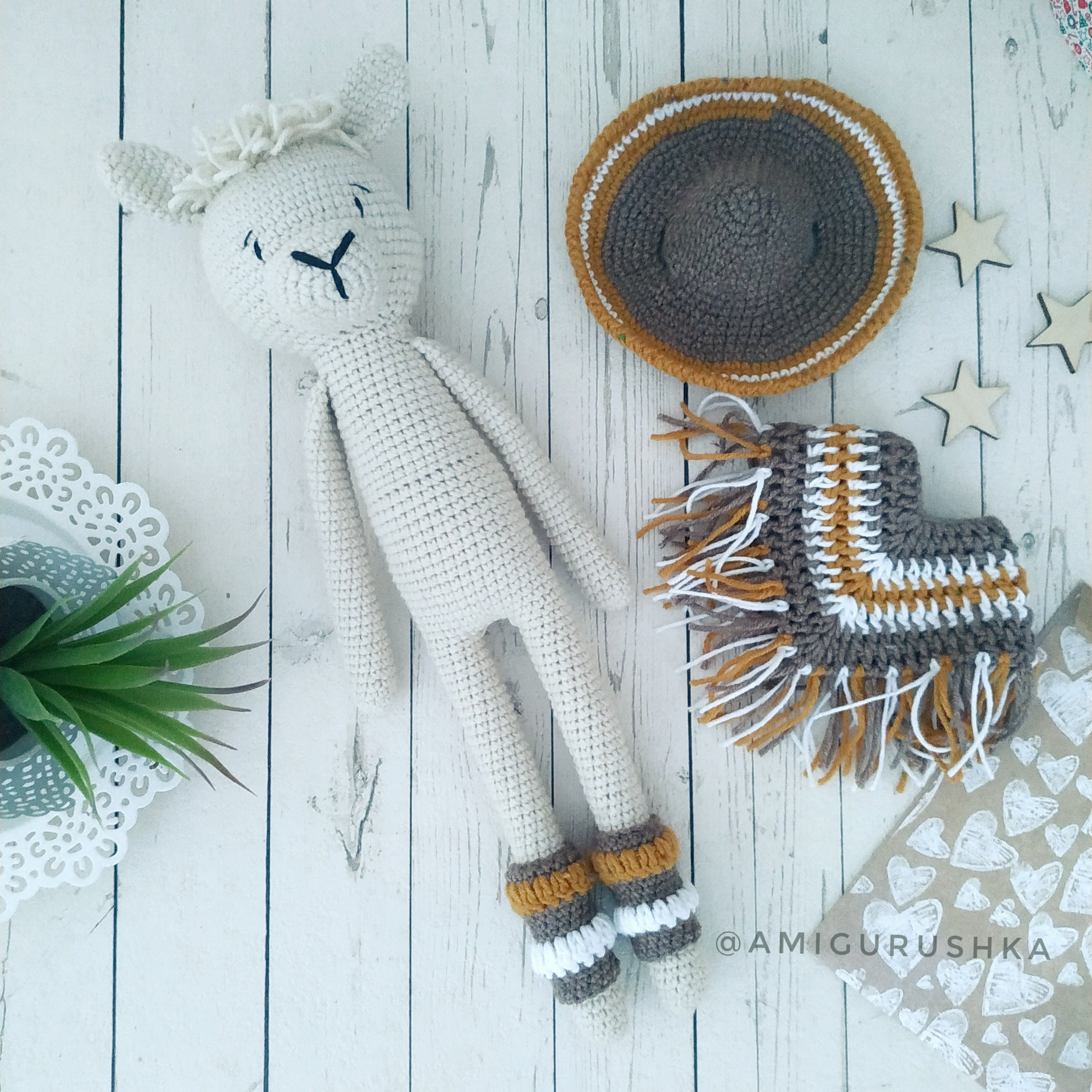 Alpaca Plush Amigurumi PATTERN - Crochet Animals Stuffed Llama for Baby ...