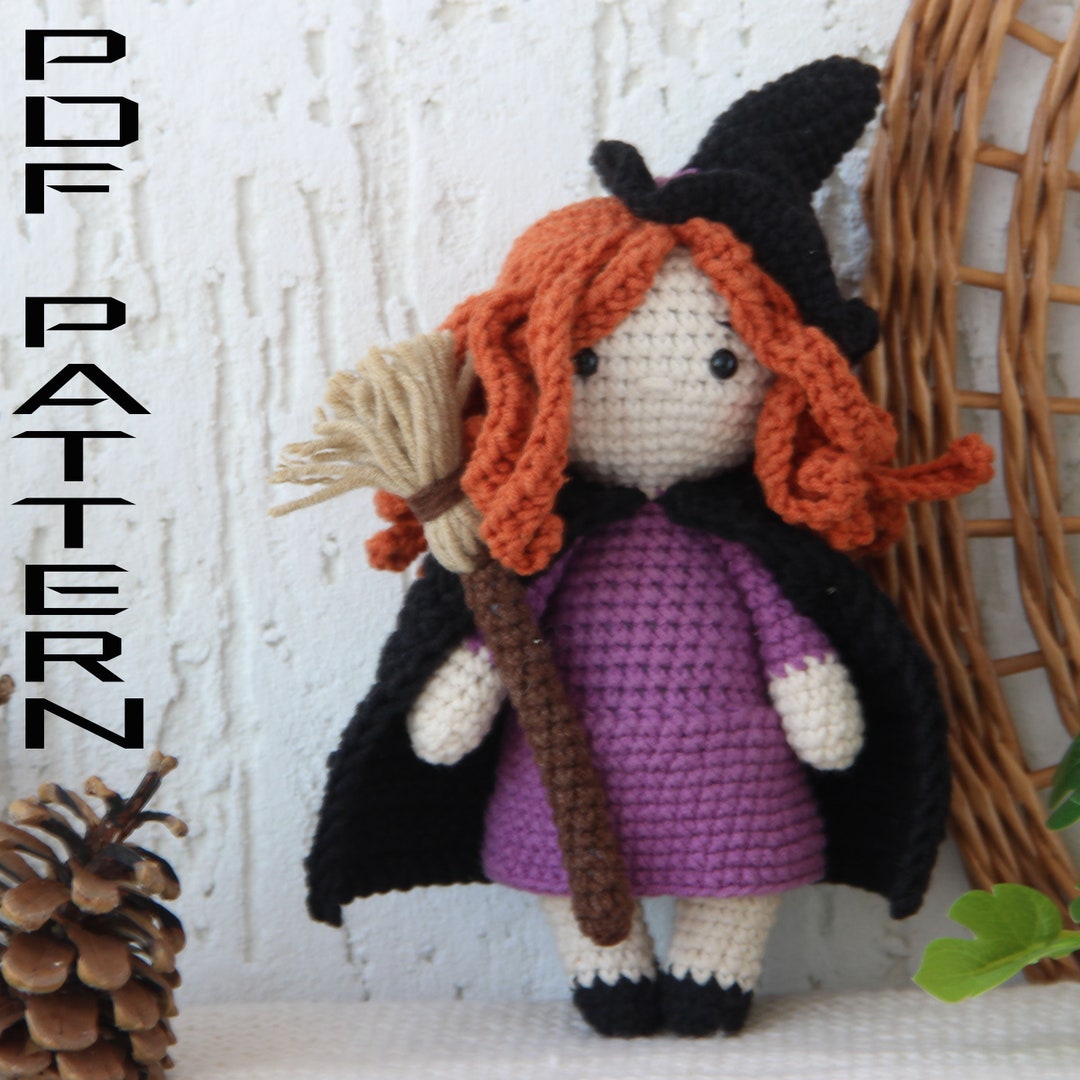 Witch Doll PATTERN Halloween Crochet for Halloween Ornaments and ...