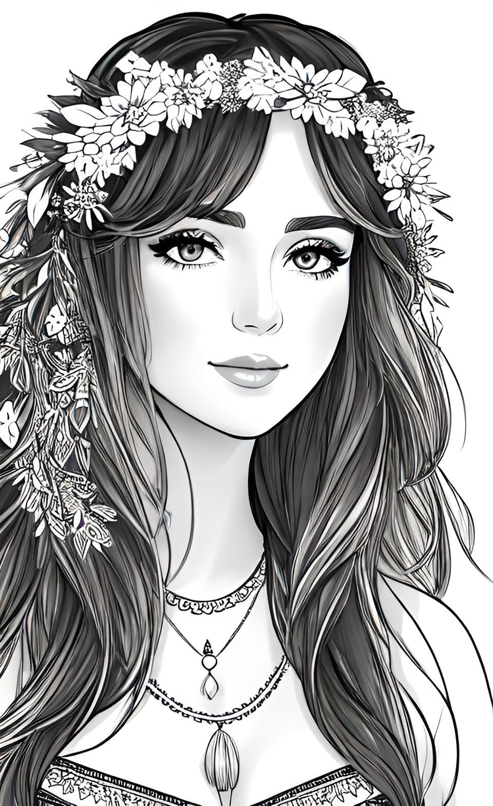 Boho Coloring Pages Midjourney Prompt AI Art Prompt - Etsy