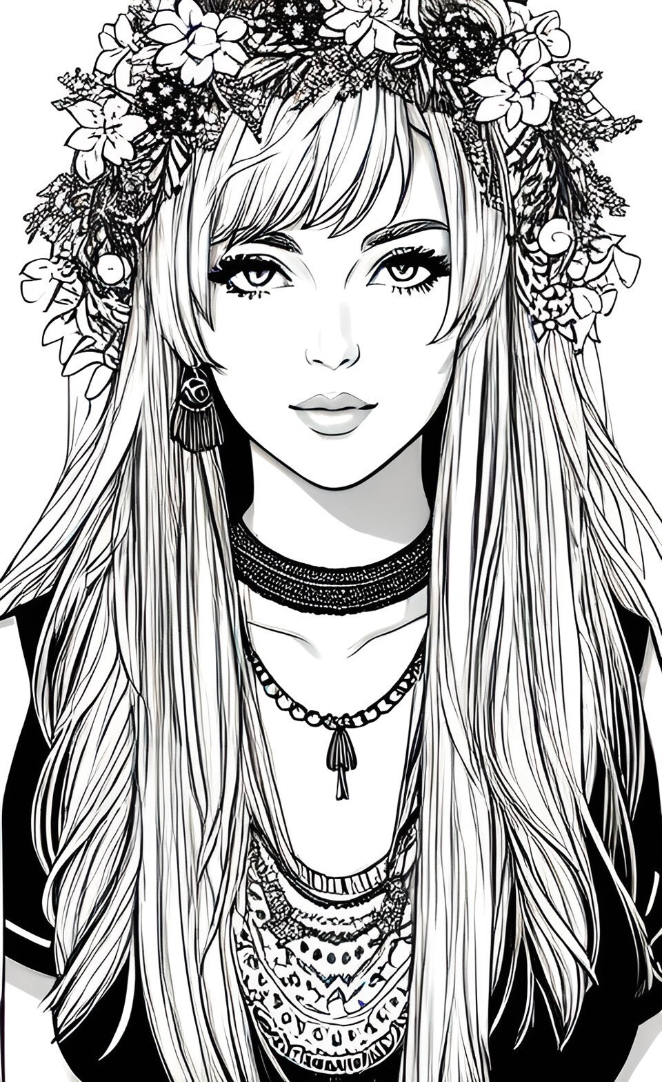 Boho Coloring Pages Midjourney Prompt AI Art Prompt - Etsy