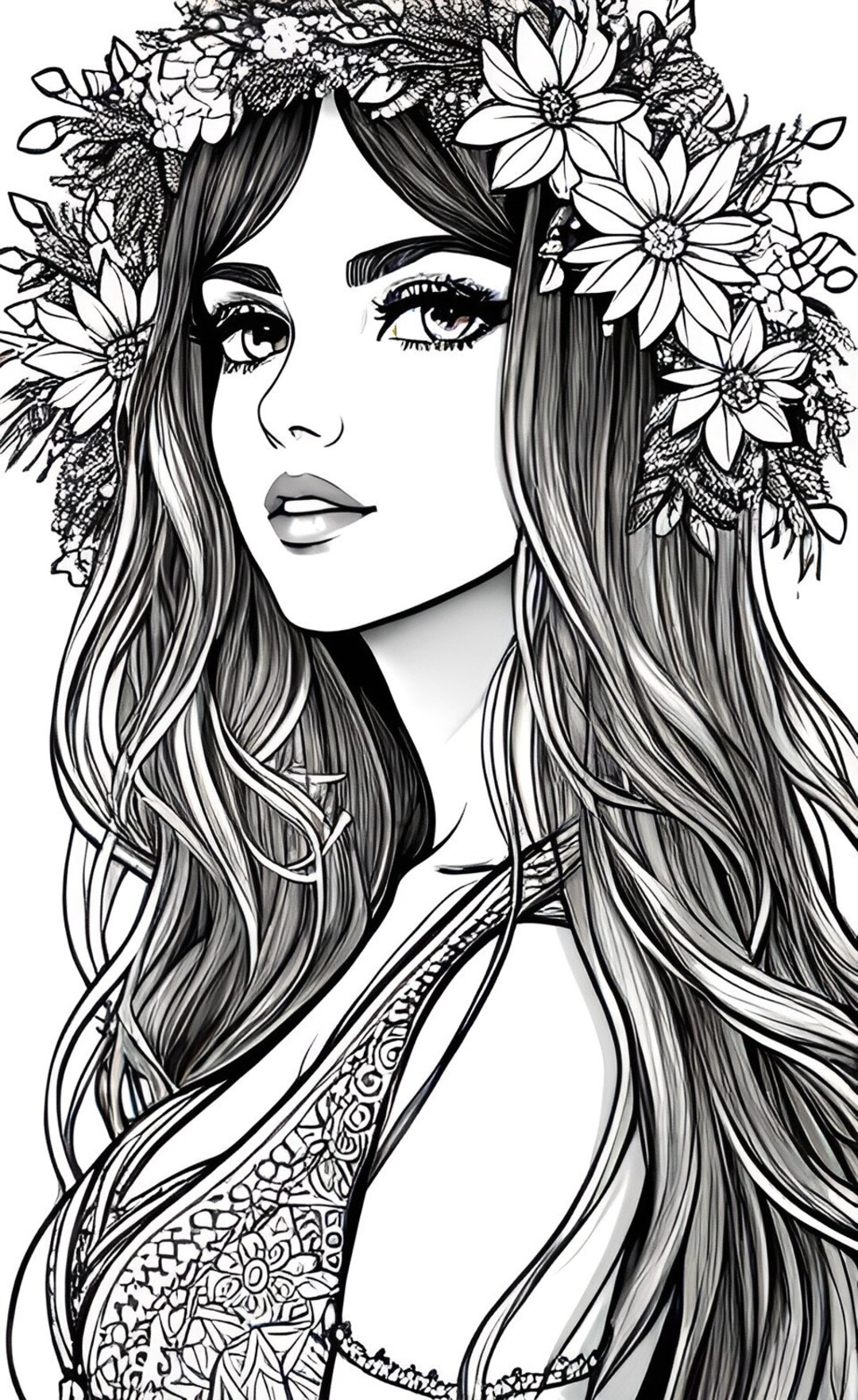 Boho Coloring Pages Midjourney Prompt AI Art Prompt - Etsy