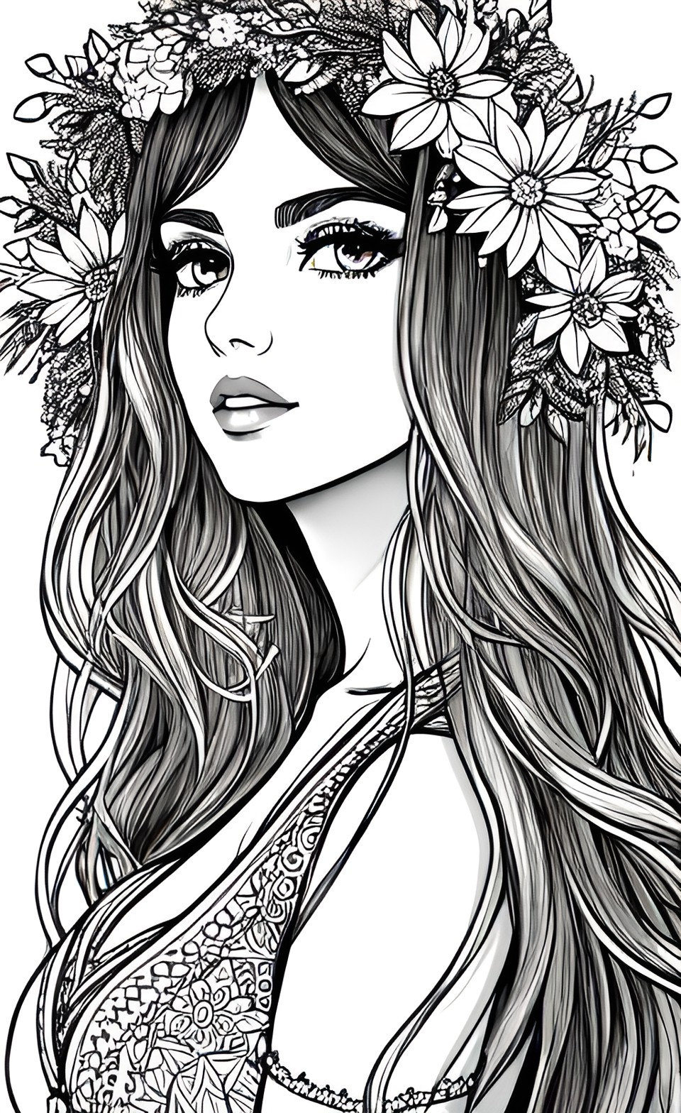 Boho Coloring Pages Midjourney Prompt AI Art Prompt - Etsy