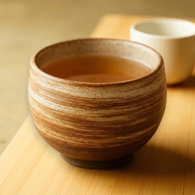 Handmade Matcha Tea Cup – Japanese Ceramic Stoneware Mug, Wabi Sabi ...