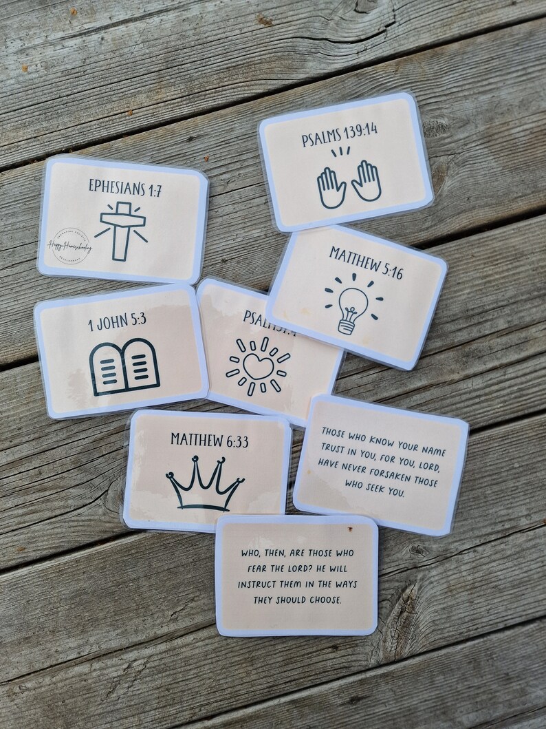 Bible Memory Verse Cards - Etsy