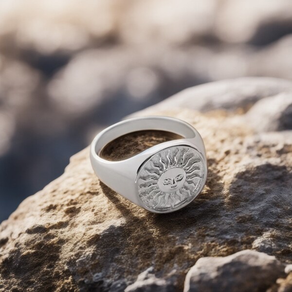 Sun Signet Ring - Etsy