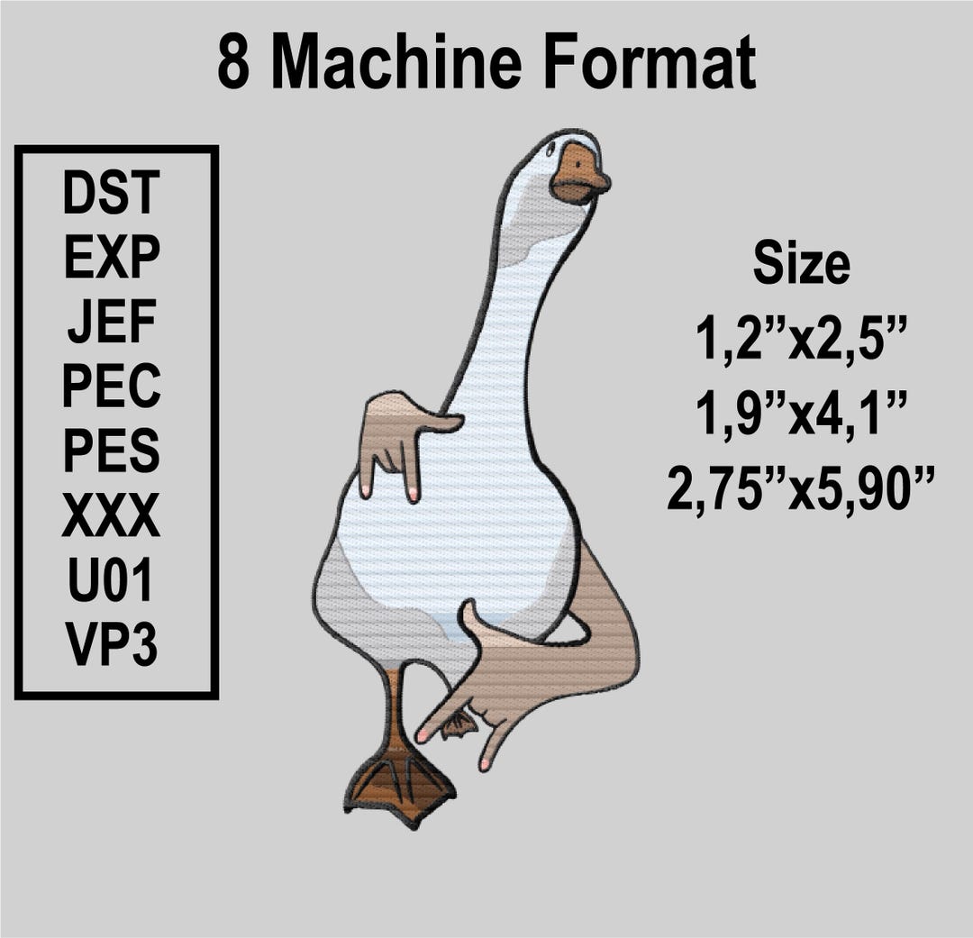Gangsta Goose Patch Embroidery Design,goose Filled Stitch,funny Animal ...