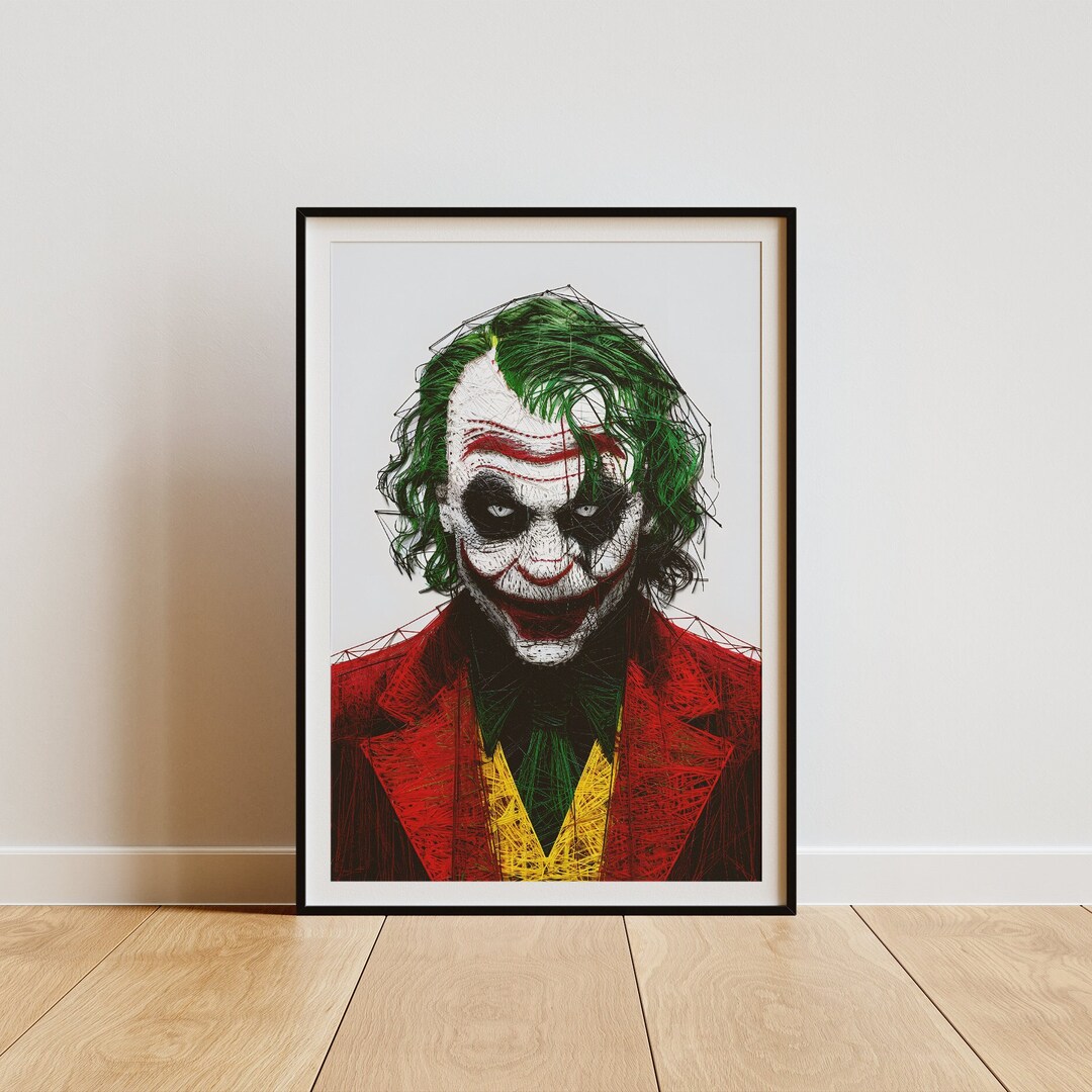 Stunning Heath Ledger Joker String Art Printable Poster : Joker Movie ...
