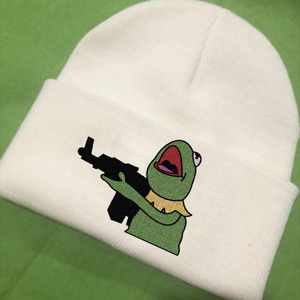 Kermit With AK-47 Machine Embroidery Design,kermit With Gun Meme Patch ...