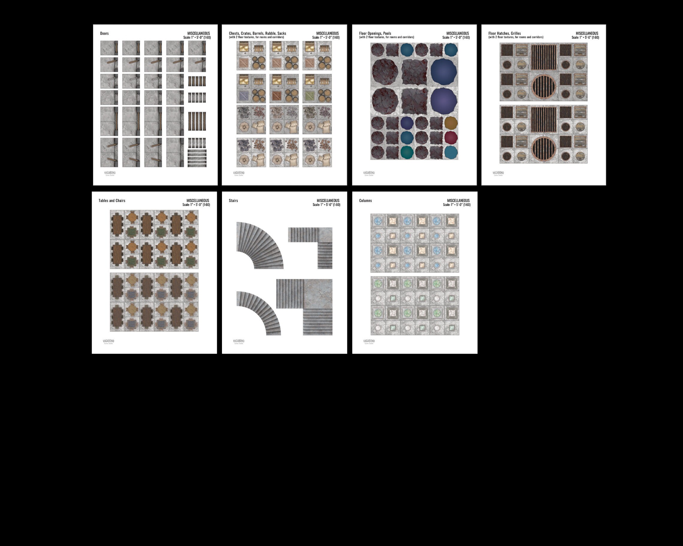 Printable Dungeon Tiles for Dungeons and Dragons - Dnd / Tabletop ...