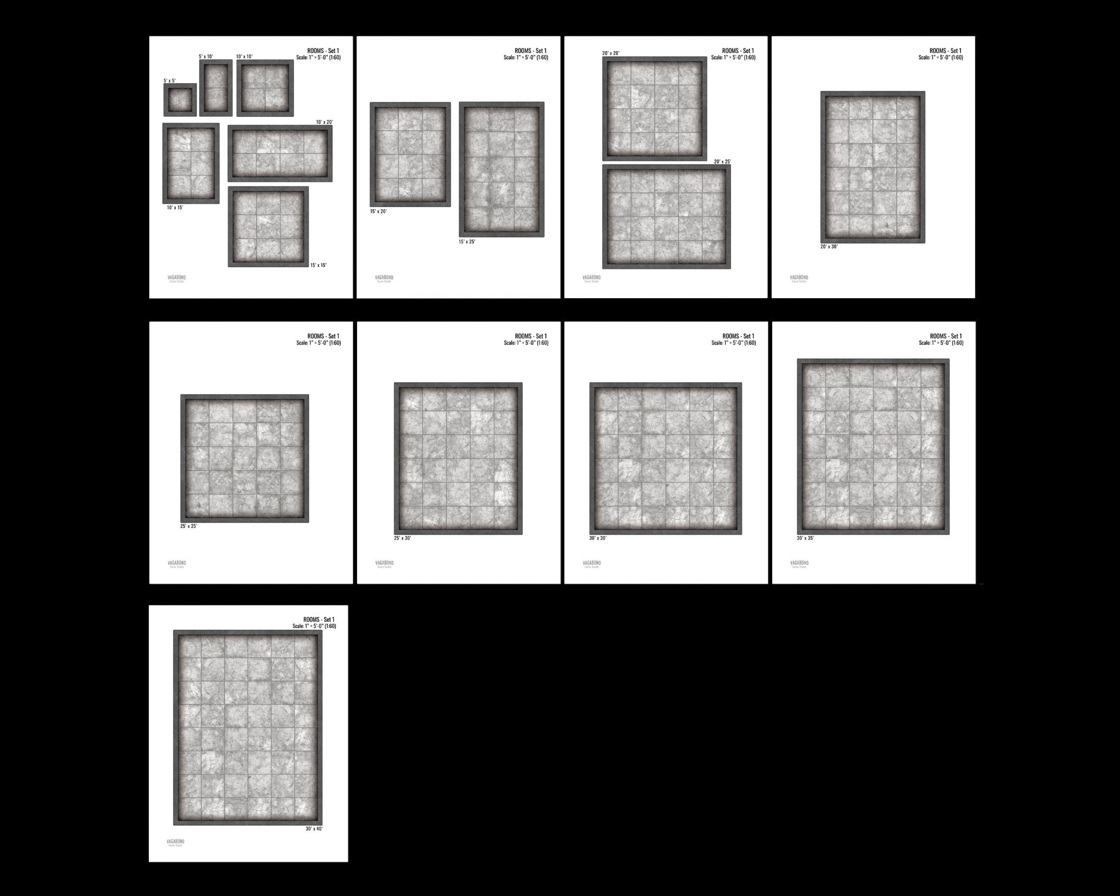 Printable Dungeon Tiles for Dungeons and Dragons - Dnd / Tabletop ...