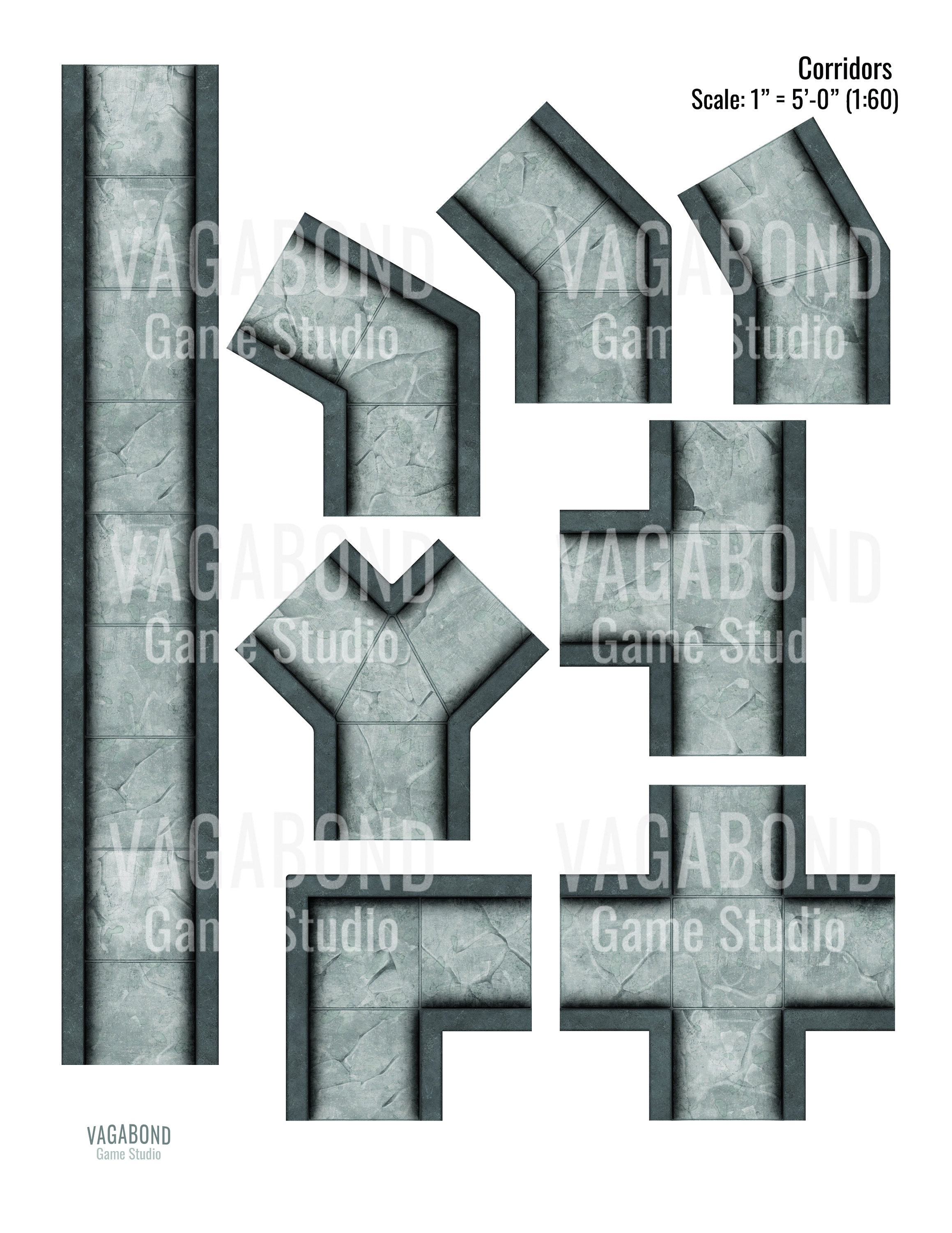 Printable Dungeon Tiles for Dungeons and Dragons - Dnd / Tabletop ...
