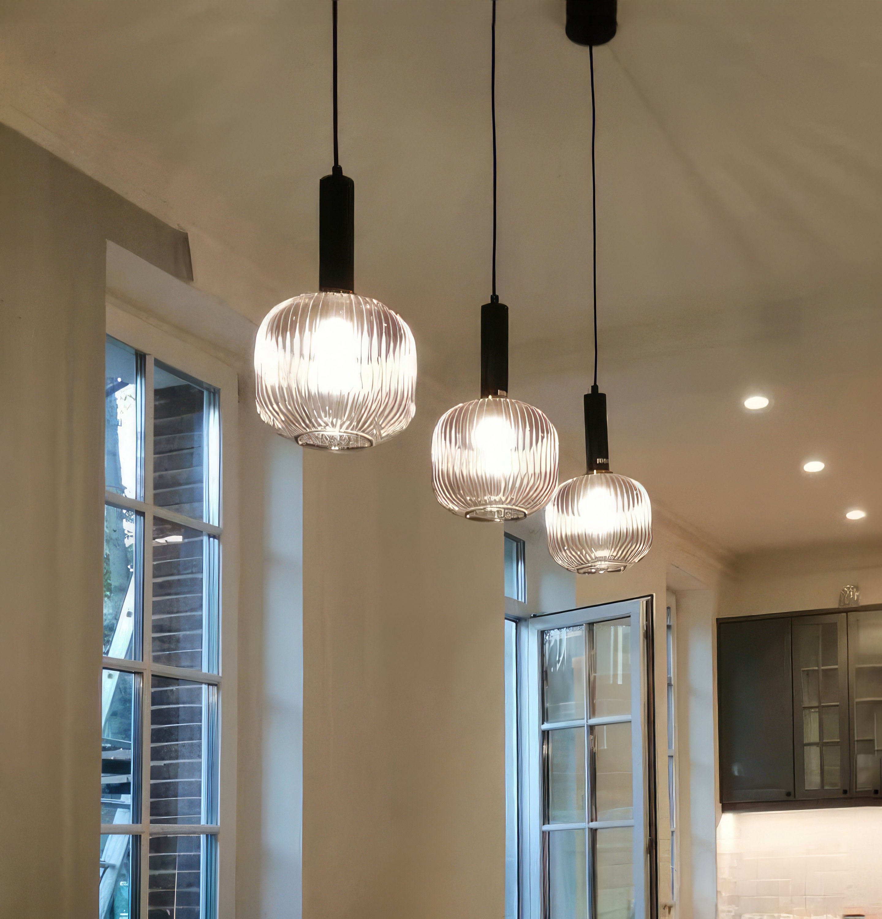 Round Ceiling Light-reeded Glass Lighting-kitchen Lighting-kitchen ...