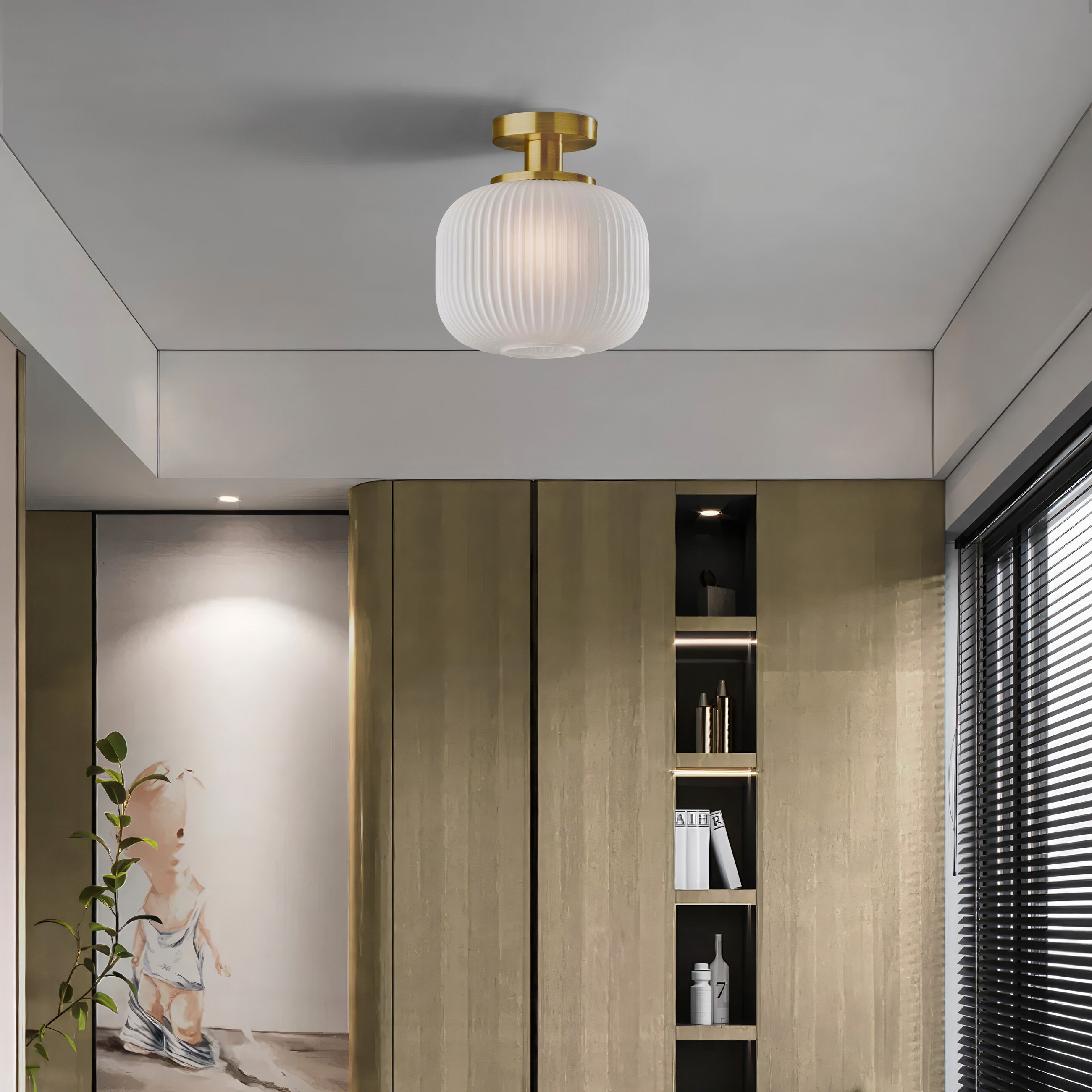 Round Ceiling Light,glass Ceiling Light,bedroom Ceiling Light,living ...