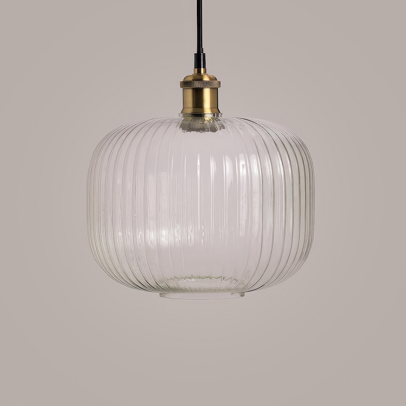 Kitchen Lighting, Reeded Glass Pendant Light, Dining Table Lighting ...