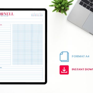 Digital Note Template Cornell Method A4 Professional Digital Note ...