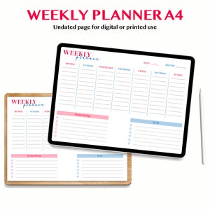 Digital Template Weekly Planner A4 Organize Your Week in Style PDF ...