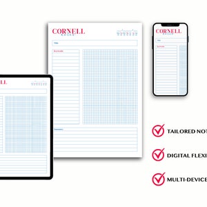 Digital Note Template Cornell Method A4 Professional Digital Note ...