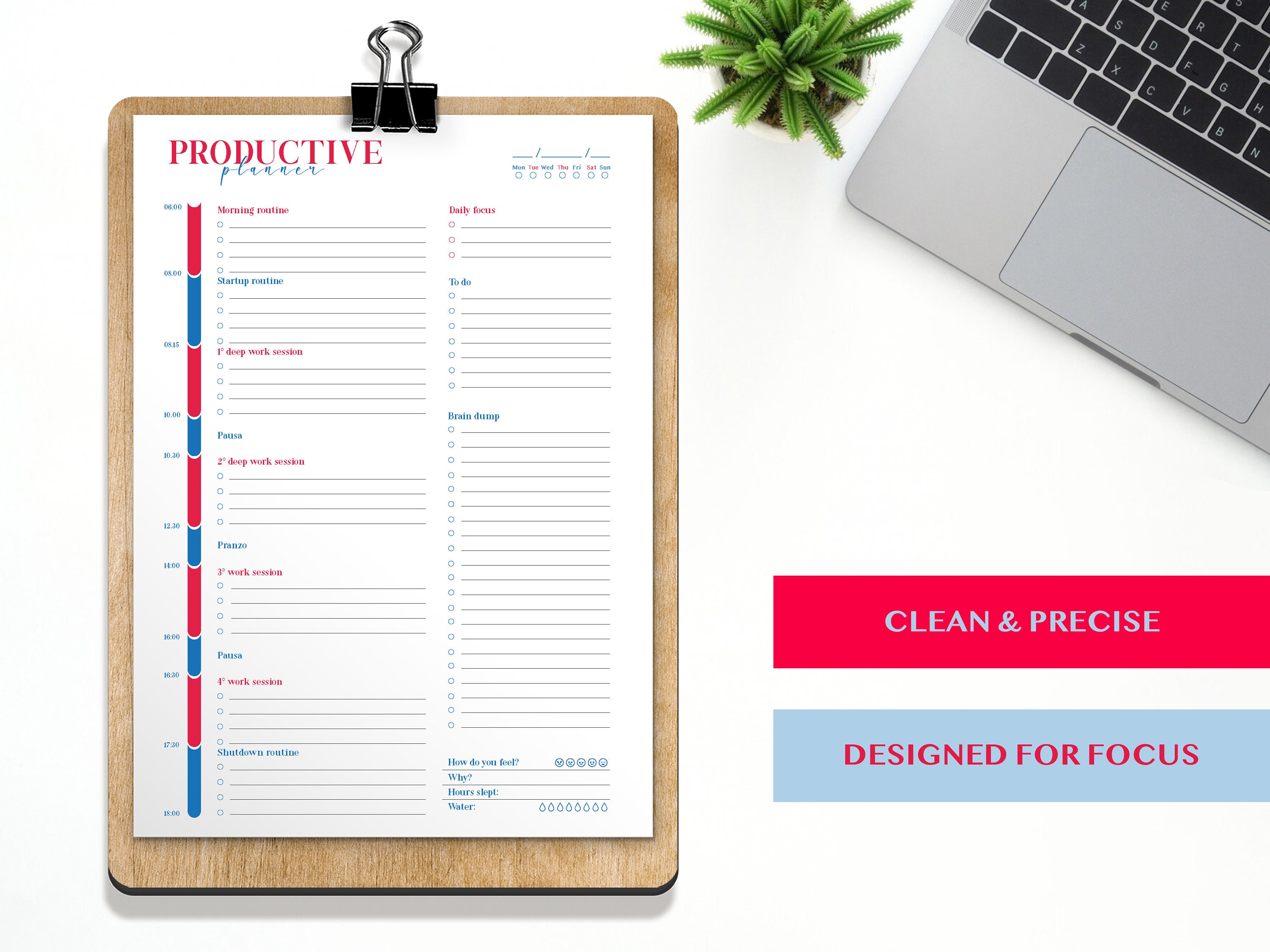 Digital Template Productive Work Planner A4 Organize Work - Etsy