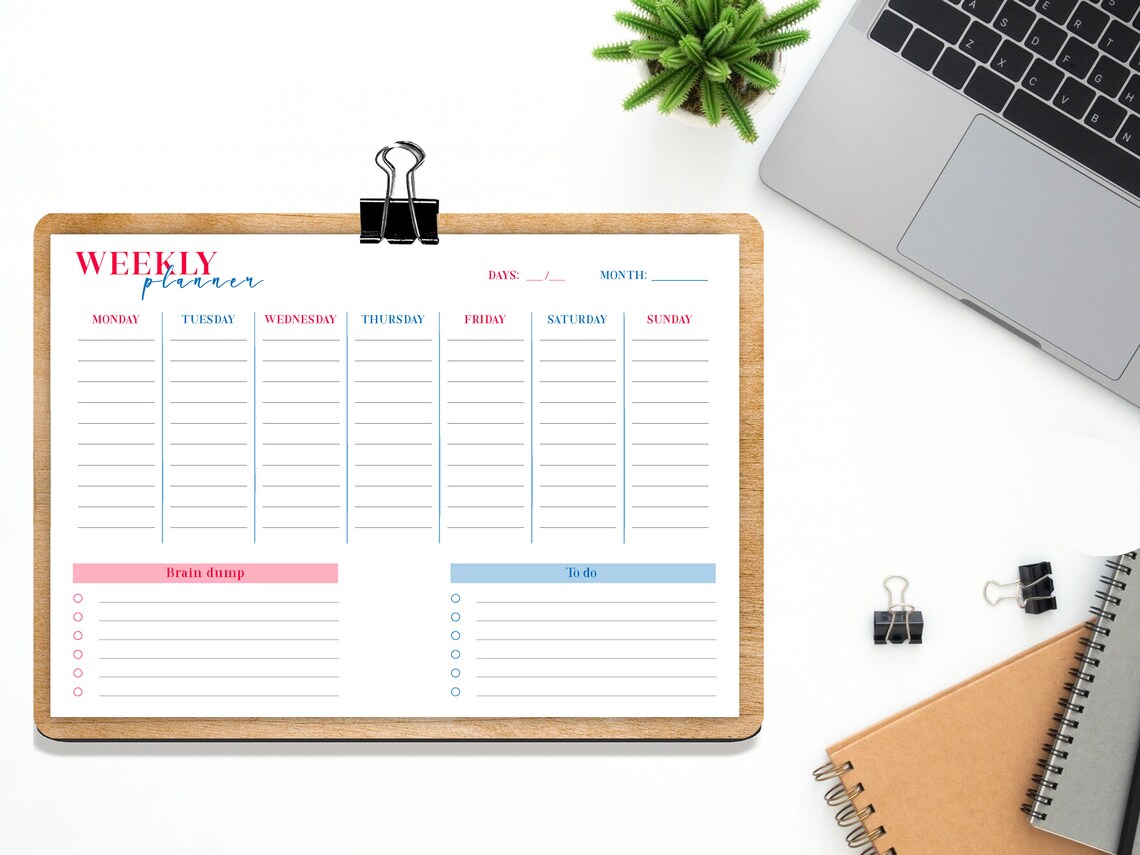 Digital Template Weekly Planner A4 Organize Your Week in Style PDF ...