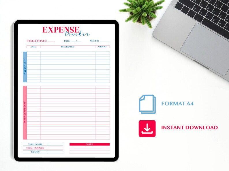 Digital Template Expense Tracker A4 for Effortless Expense Management ...