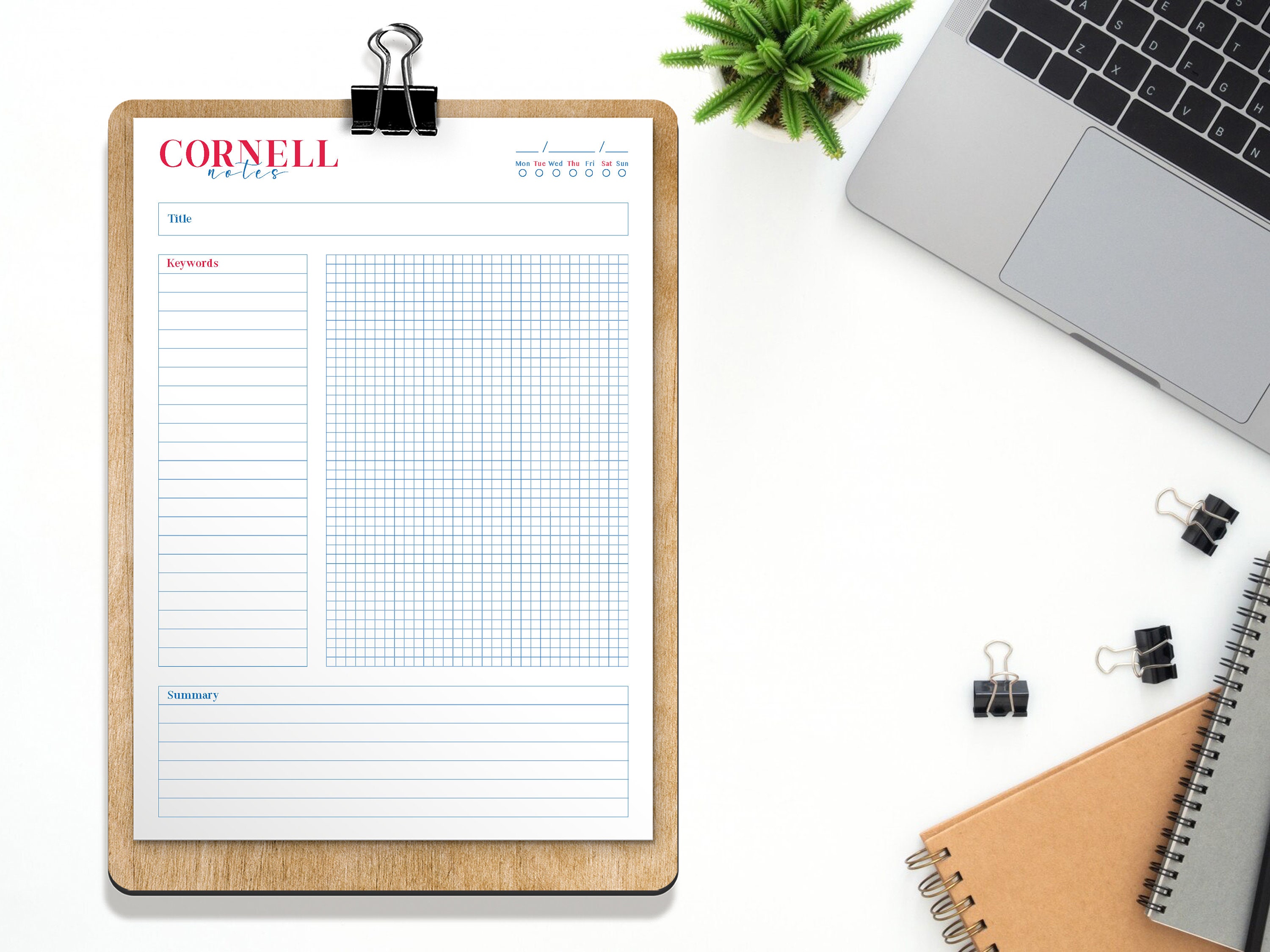 Digital Note Template Cornell Method A4 Professional Digital Note ...