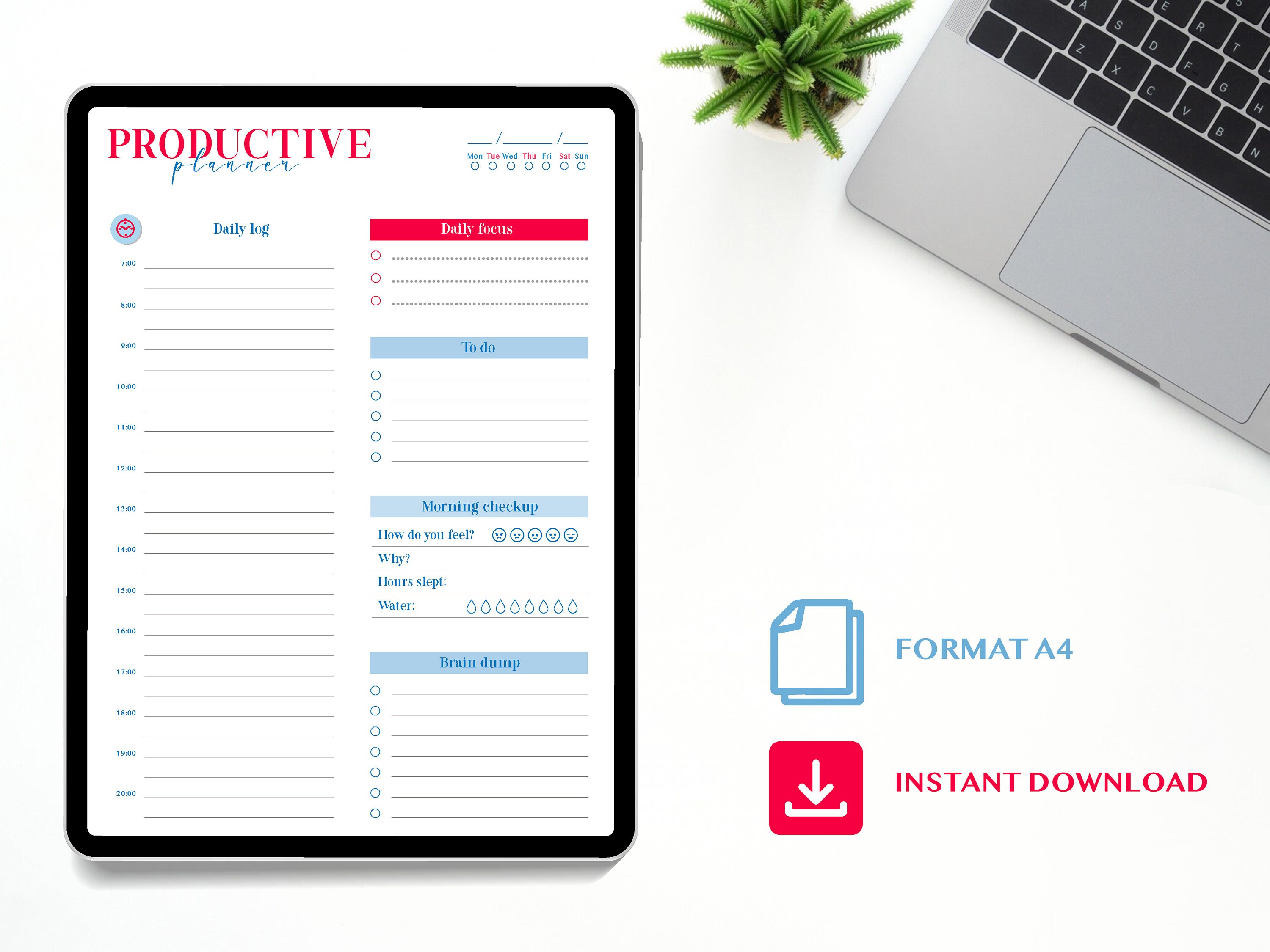 Digital Template Productive Planner A4 Maximize Your Productivity in ...