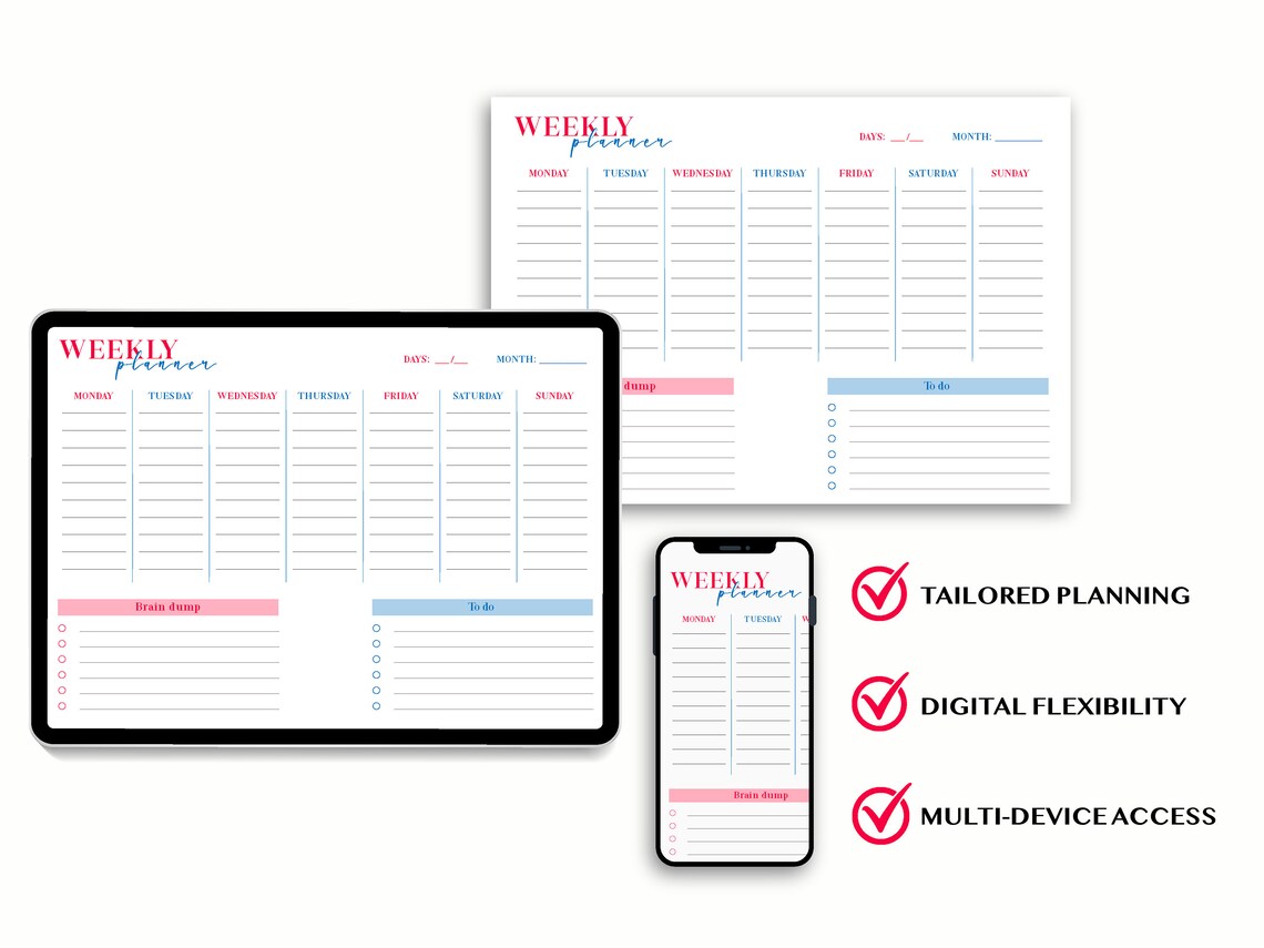 Digital Template Weekly Planner A4 Organize Your Week in Style PDF ...