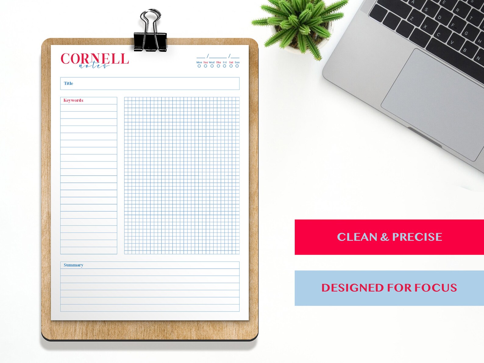 Digital Note Template Cornell Method A4 Professional Digital Note ...