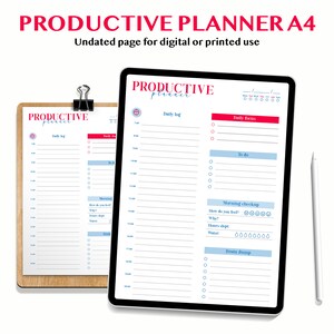 Digital Template Productive Planner A4 Maximize Your Productivity in ...