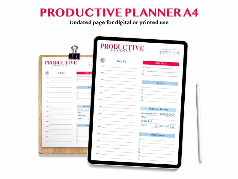 Digital Template Productive Planner A4 Maximize Your Productivity in ...