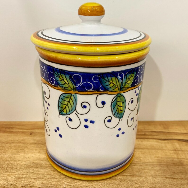 Lemons Majolica Italian Ceramic Pottery Sale Salt Jar Canister ...