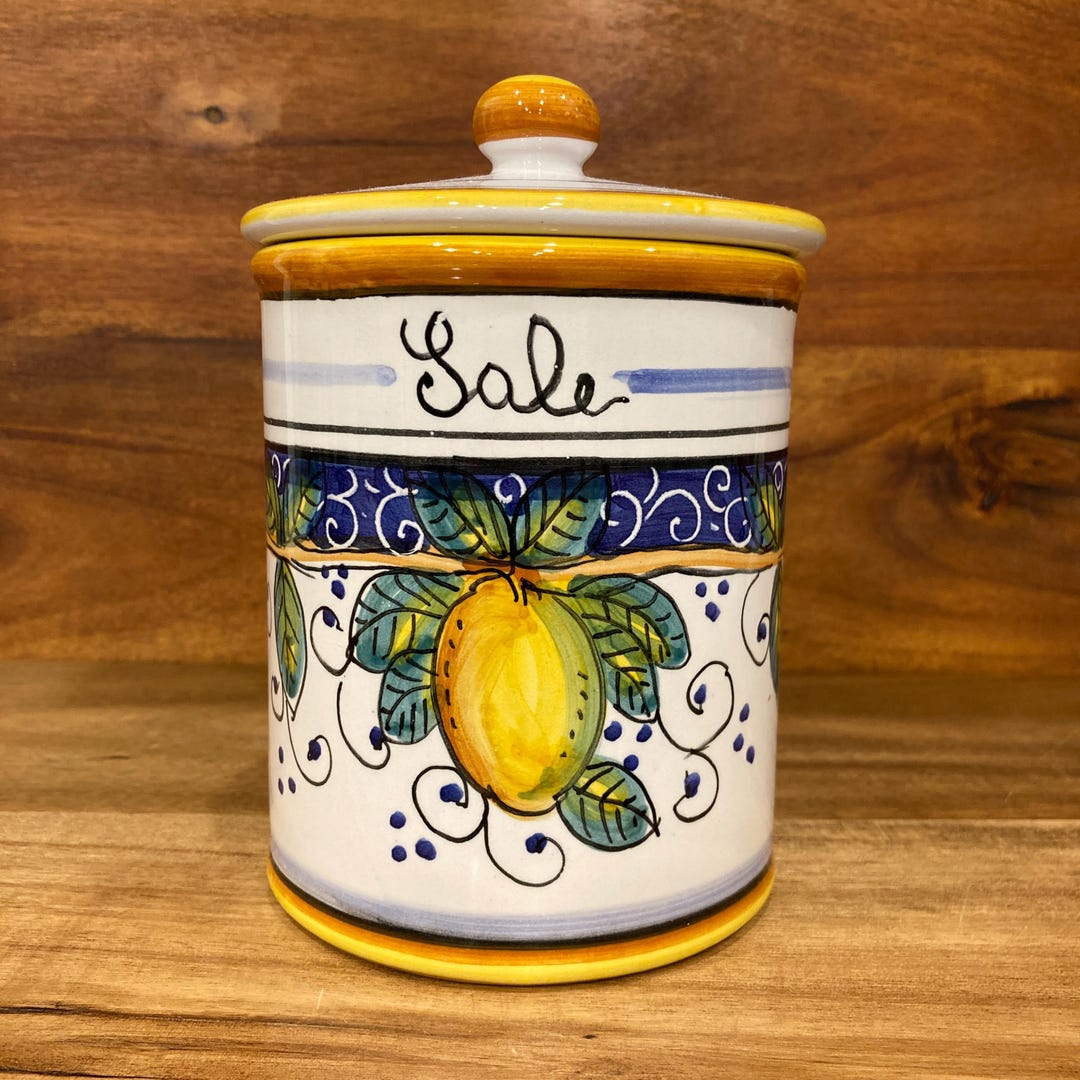 Lemons Majolica Italian Ceramic Pottery Sale Salt Jar Canister ...