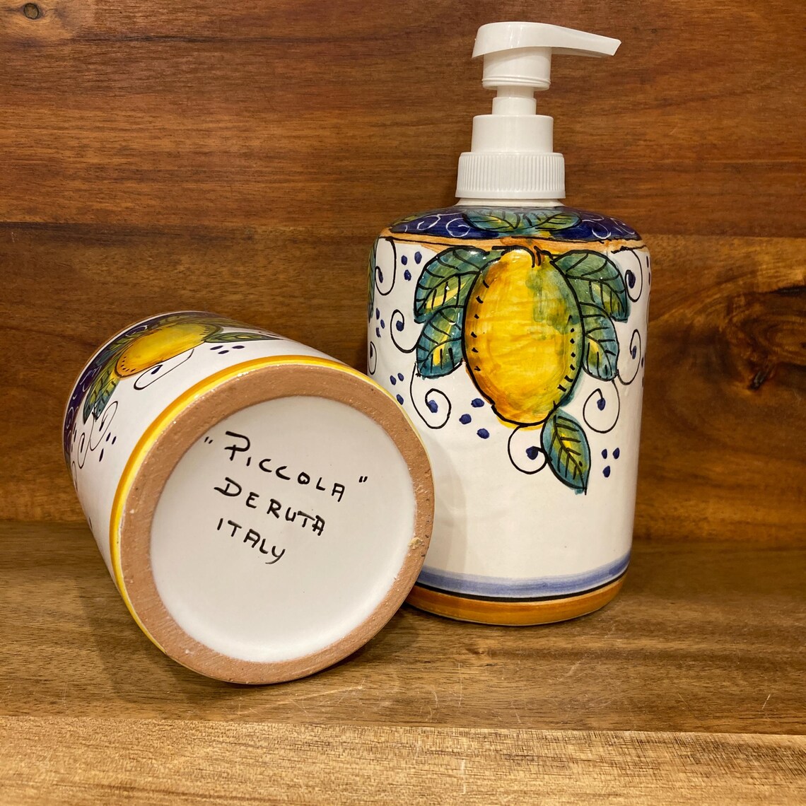 Lemons Majolica Italian Ceramic Pottery Bathroom Liquid Hand Soap ...