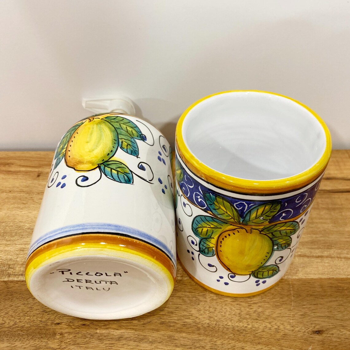 Lemons Majolica Italian Ceramic Pottery Bathroom Liquid Hand Soap ...