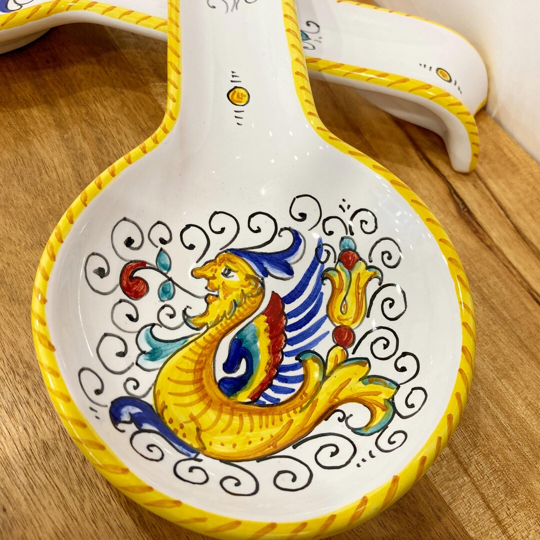 Raffaellesco Italian Ceramic Majolica Pottery Spoon Rest Handcrafted ...